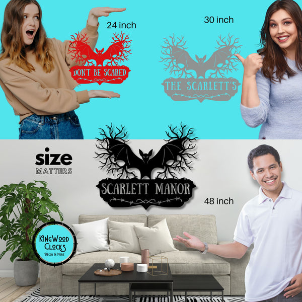 Personalized Family Name Sign with Bat – KingWood Clocks Décor & More