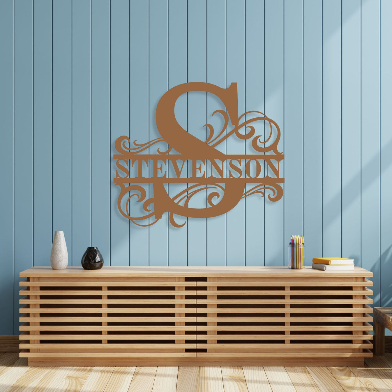 Personalized Fancy Monogram Metal Sign – KingWood Clocks Décor & More