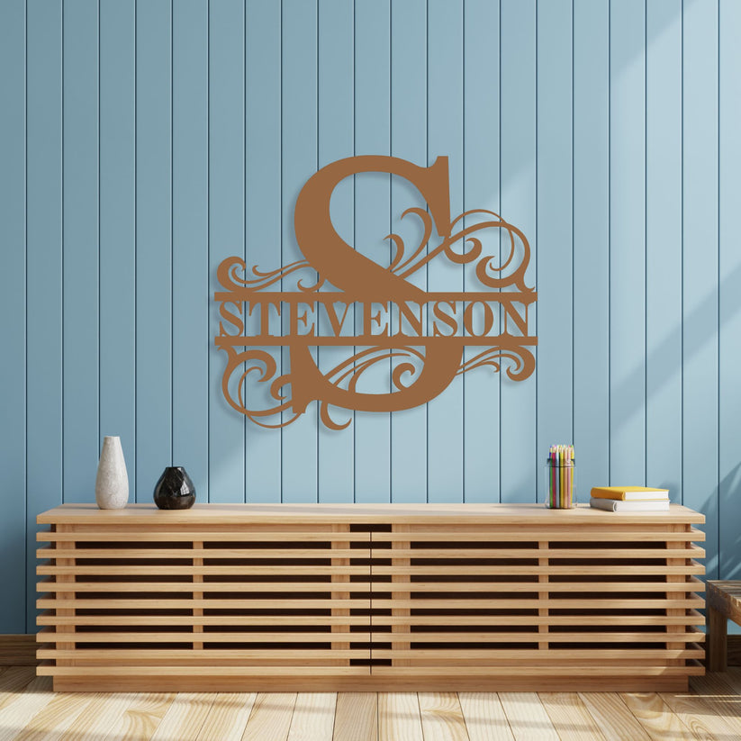 Personalized Fancy Monogram Metal Sign – KingWood Clocks Décor & More