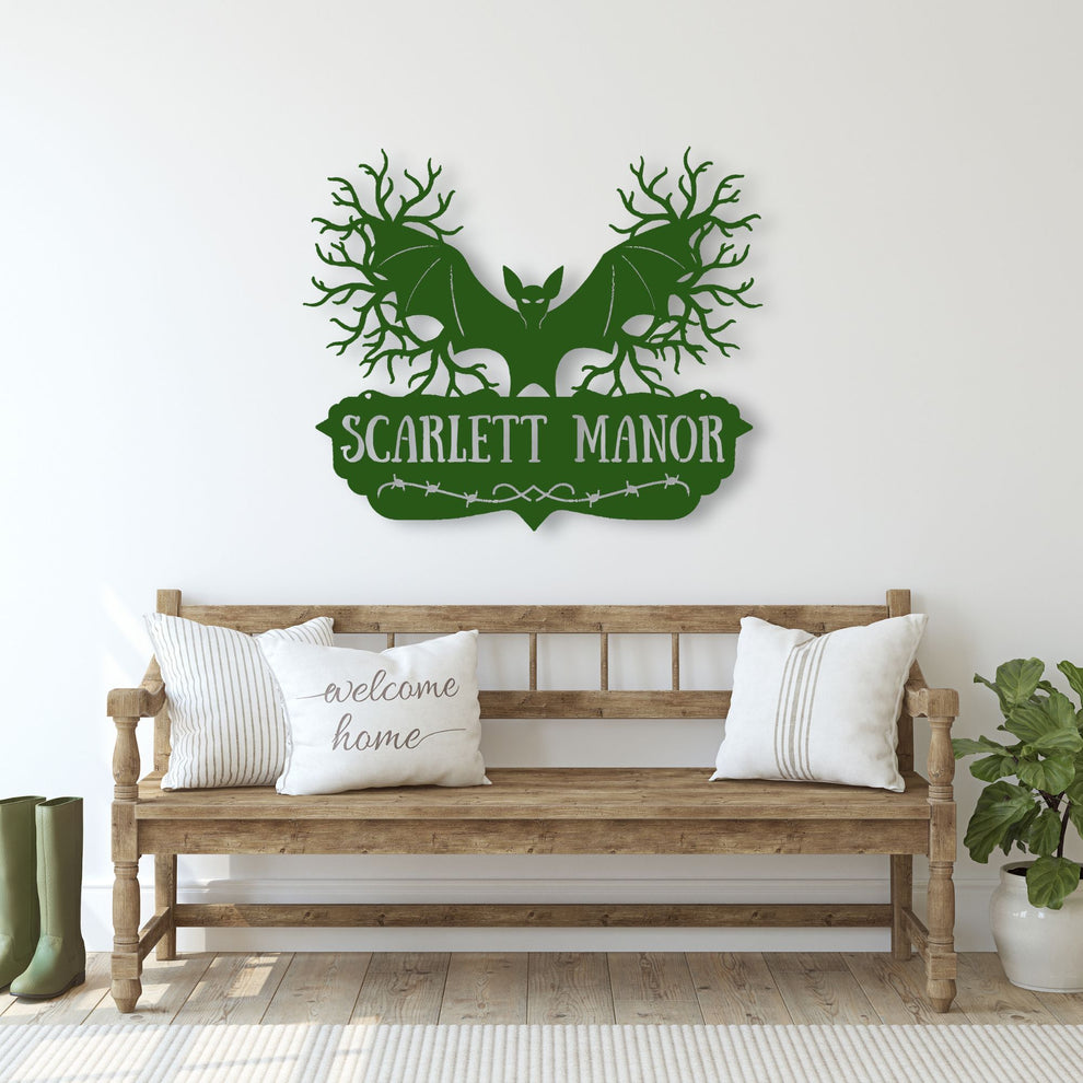Personalized Family Name Sign with Bat – KingWood Clocks Décor & More